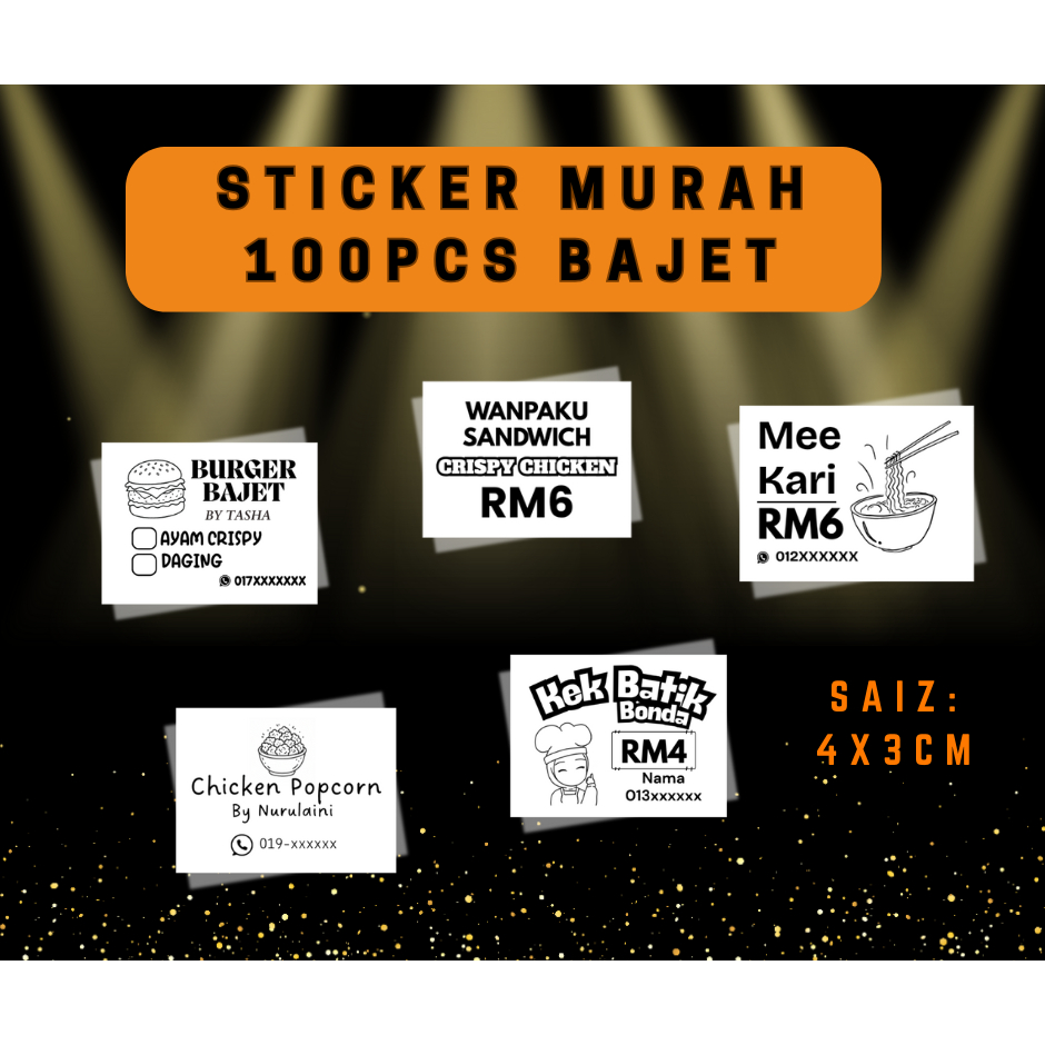 100 pcs Sticker Budget | Sticker Label |Sticker Makanan Vendor Murah ...