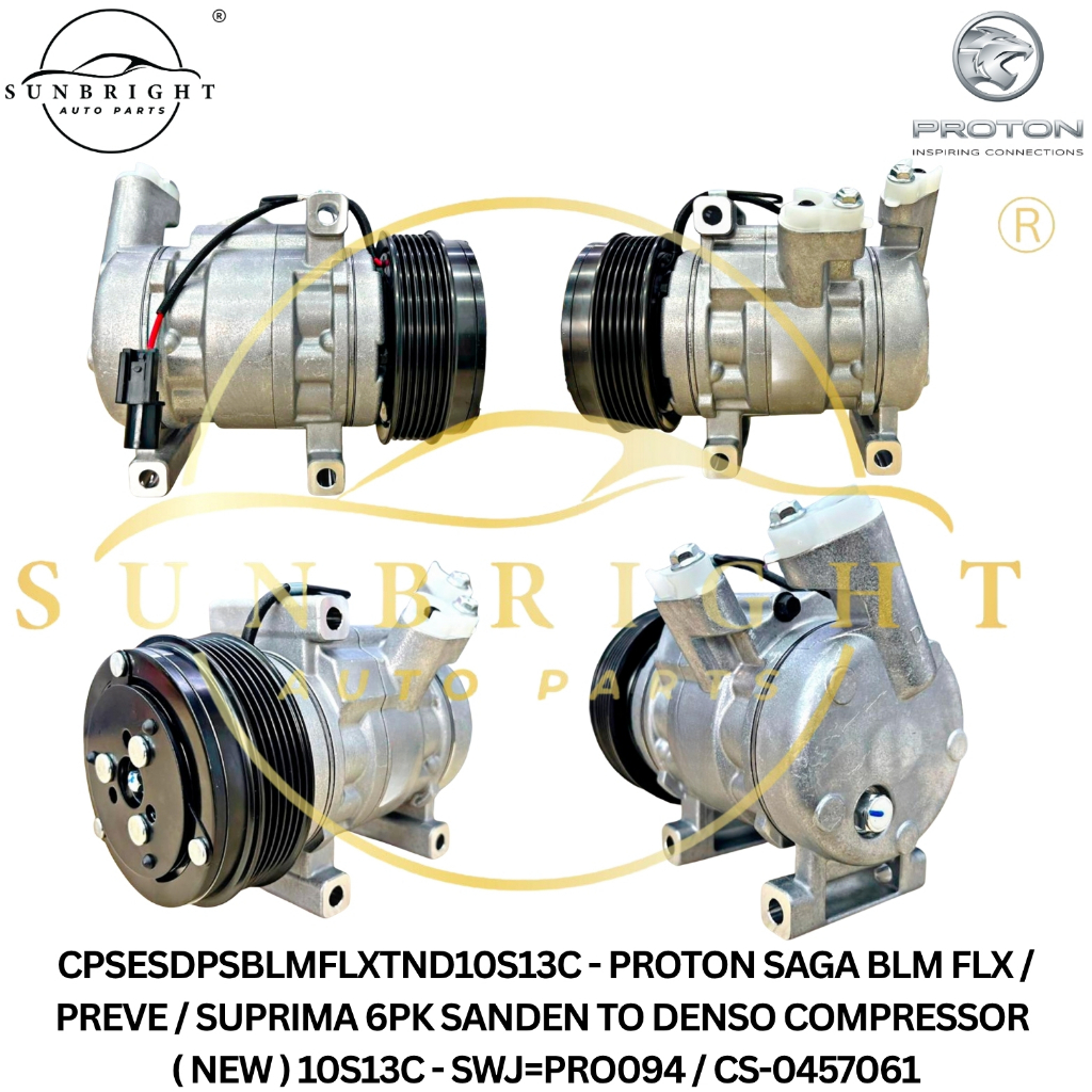 PROTON SAGA BLM FLX / PREVE / SUPRIMA 6PK SANDEN TO DENSO COMPRESSOR ...