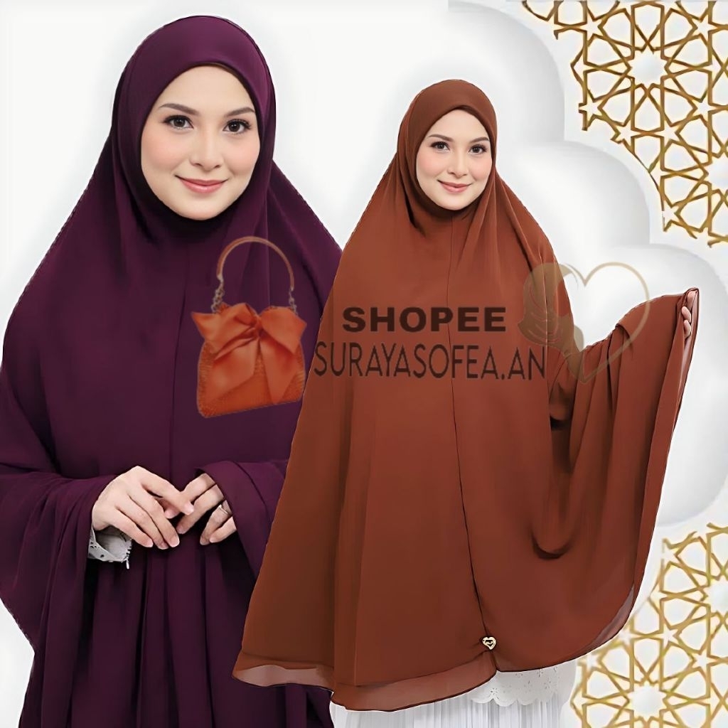 [Alfirasa Heejab] Telekung Khimar Umrah Haji Paling Labuh Chiffon ...