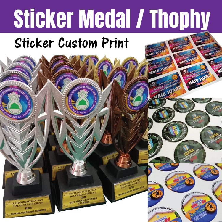 Sticker Medal/Trophy Epoxy_Custom Print | Shopee Malaysia
