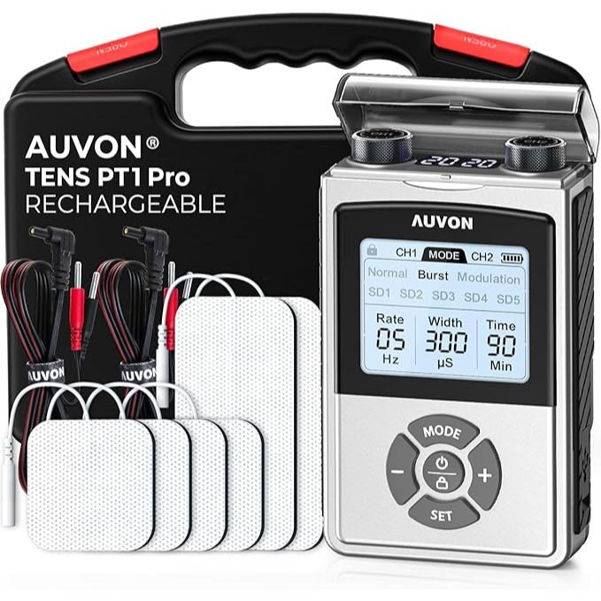AUVON Rechargeable Digital TENS Unit Muscle Stimulator, TENS Machine ...
