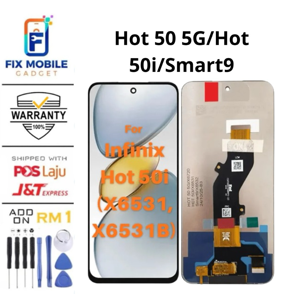 Lcd Compatible INFINIX Hot 50i Hot 50 4G Hot 50 5G Smart 9 X6531 X6532 ...