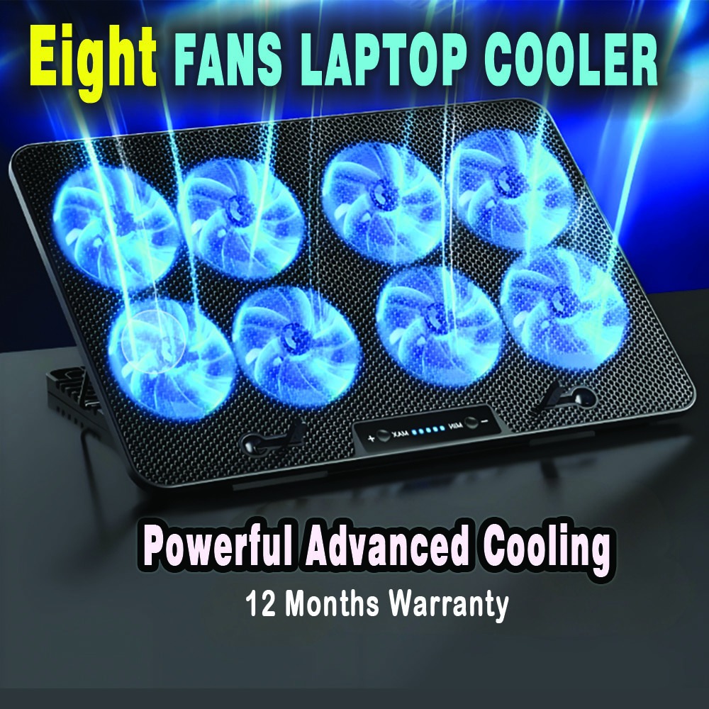 Eight Fans Laptop Cooler Stand USB Cooling Fan Laptop Cooler Laptop Fan ...