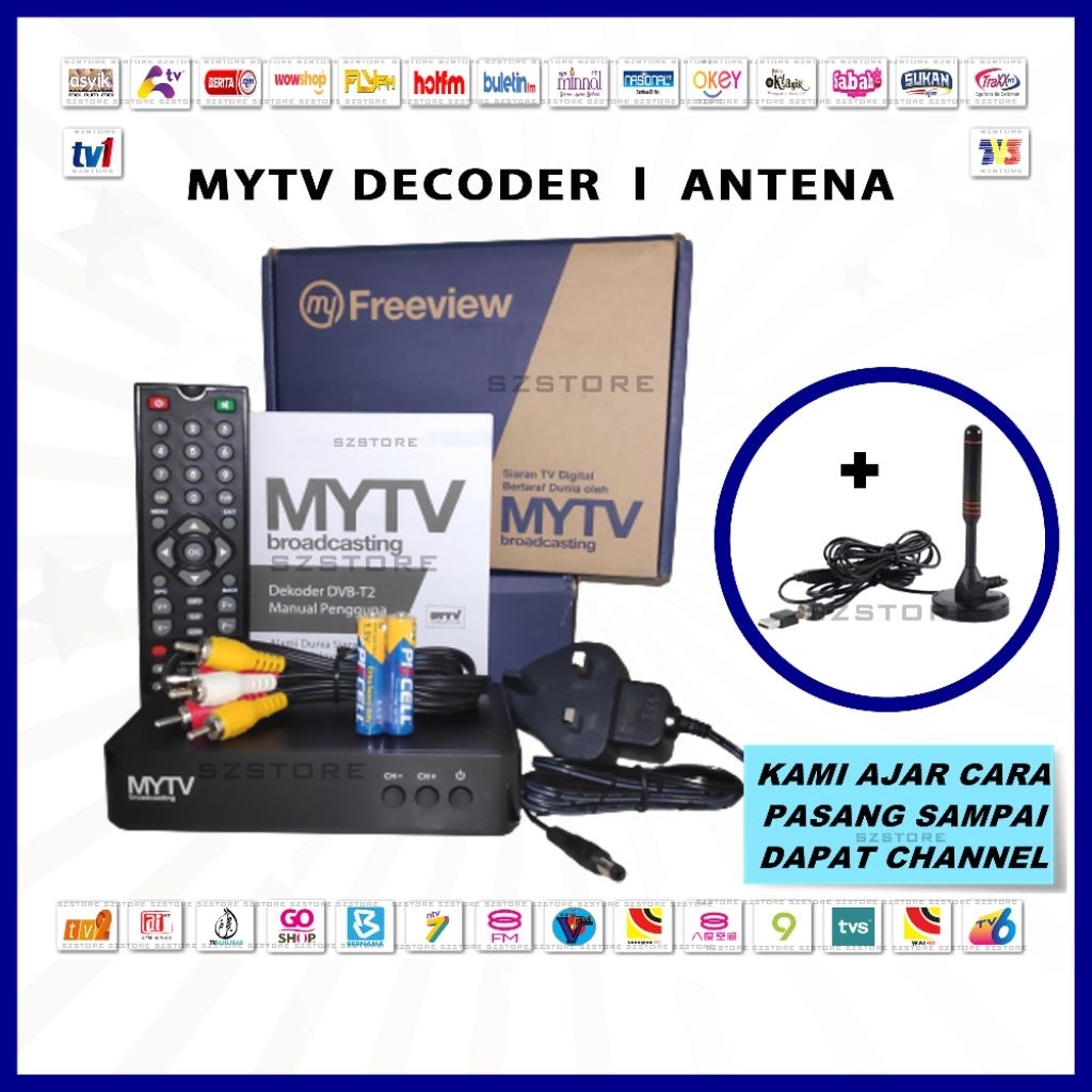 SIAP SETTING Original MYTV Decoder Full Set Freeview MyFreeview Dekoder ...
