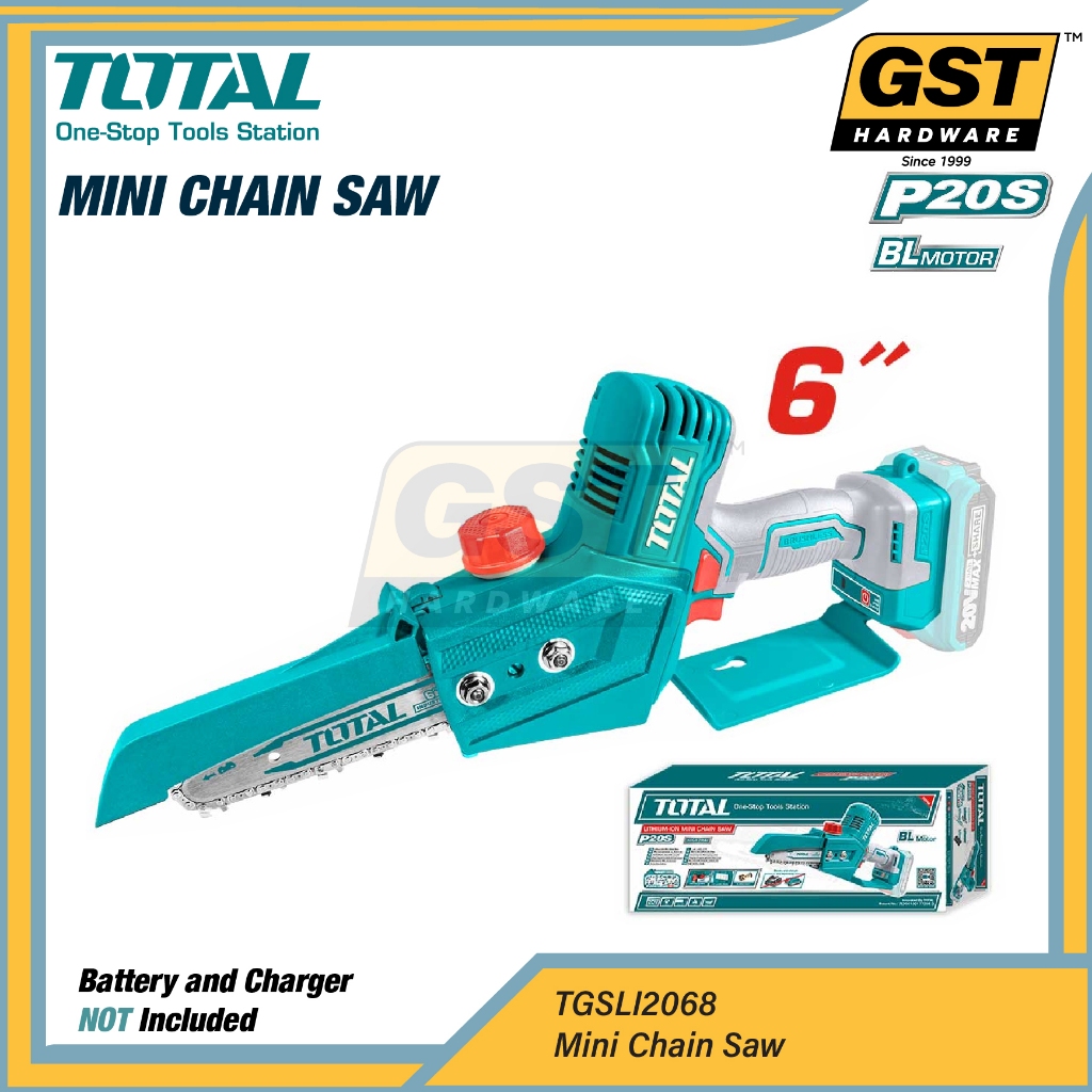 TOTAL Cordless Mini Chain Saw Pruner Cordless Saw Cordless Chainsaw ...