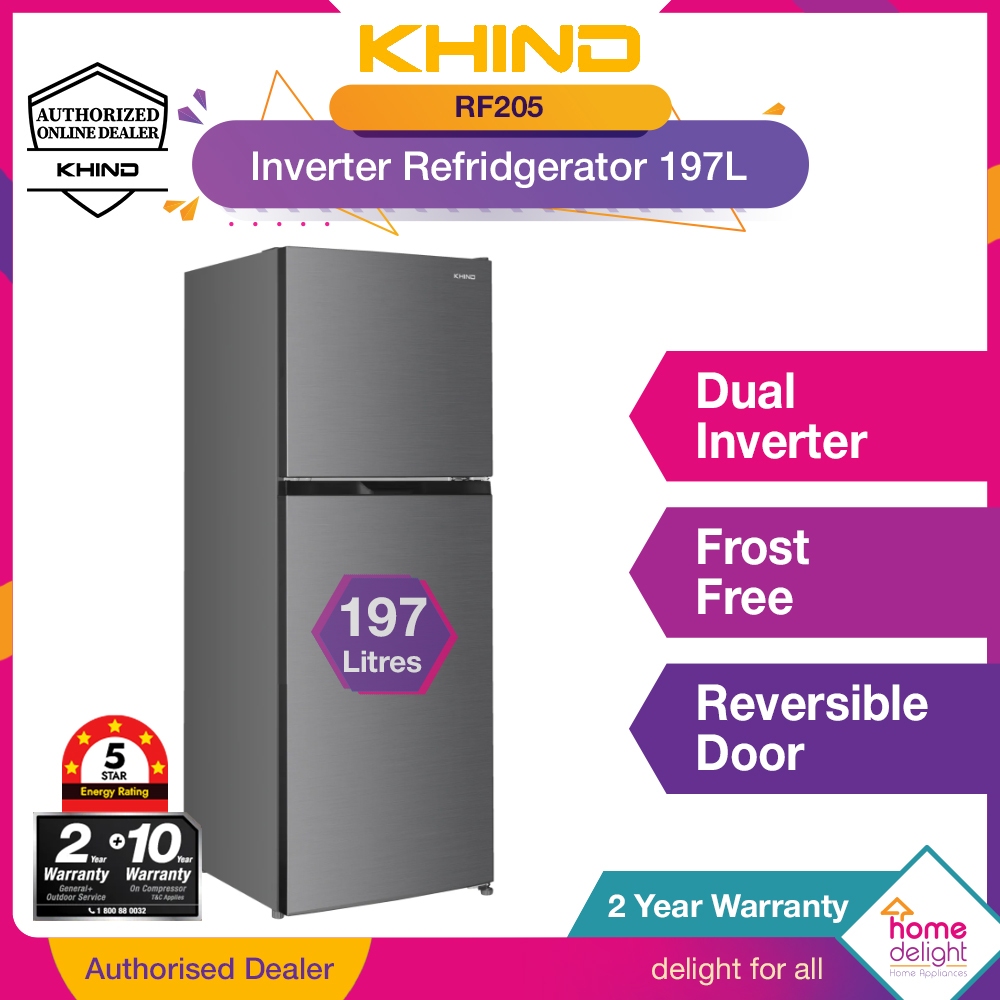 Khind Refrigerator Fridge 2 Door 197L [ RF205 ] | Shopee Malaysia