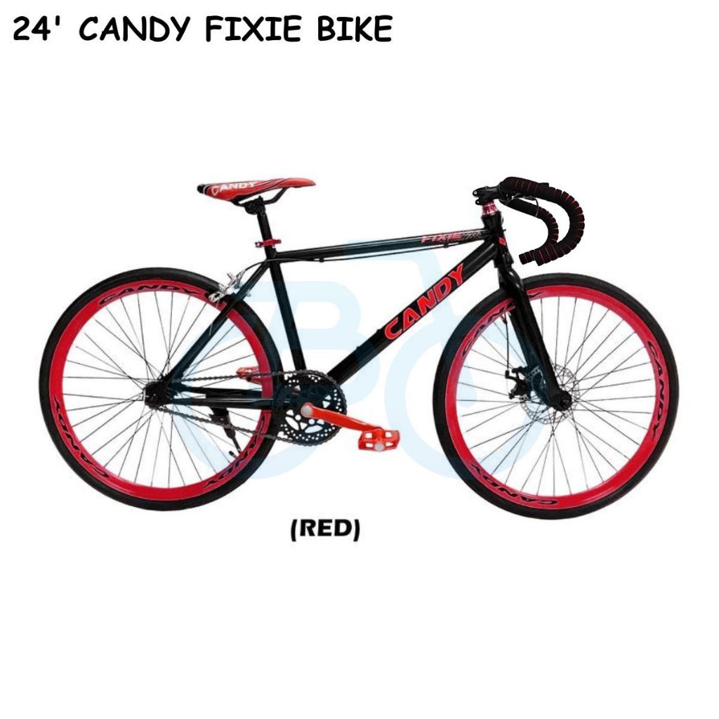 (Umur 12–18 Tahun) 24 Inci Candy Basikal Fixie Brek Cakera Depan/ 24 ...