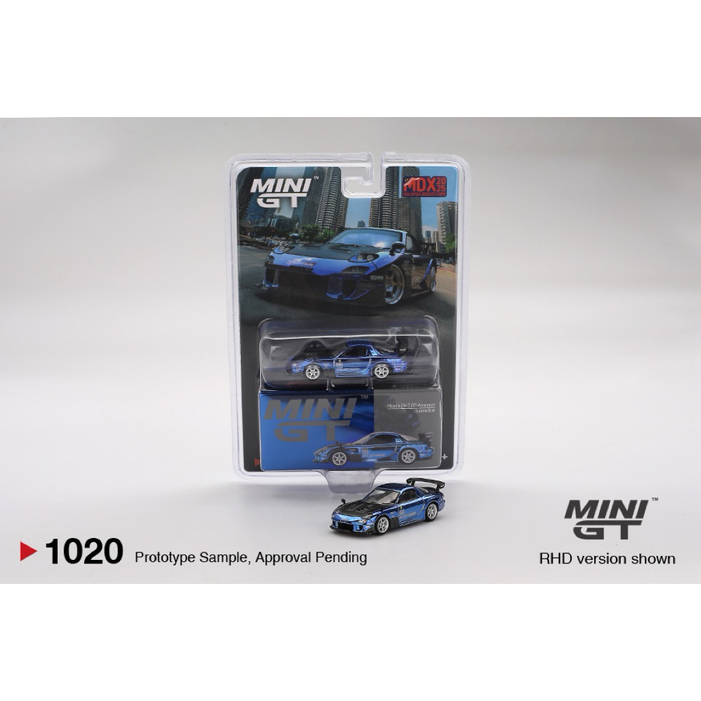 [ Blister ] 1/64 Mini GT 1020 Mazda RX-7 RE-Amemiya Chrome Blue MDX ...