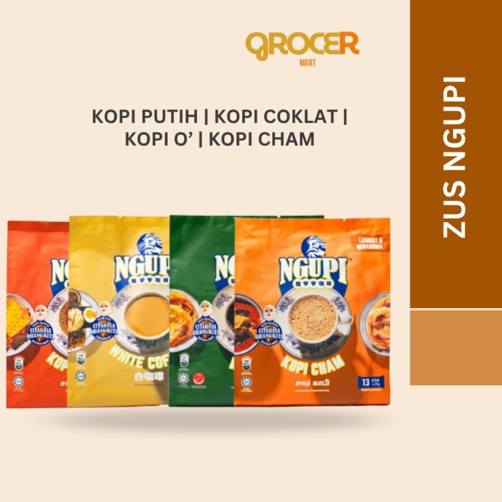 ZUS Ngupi Instant Premix Coffee 3 in 1 Kopi Putih | Kopi Coklat | Kopi ...