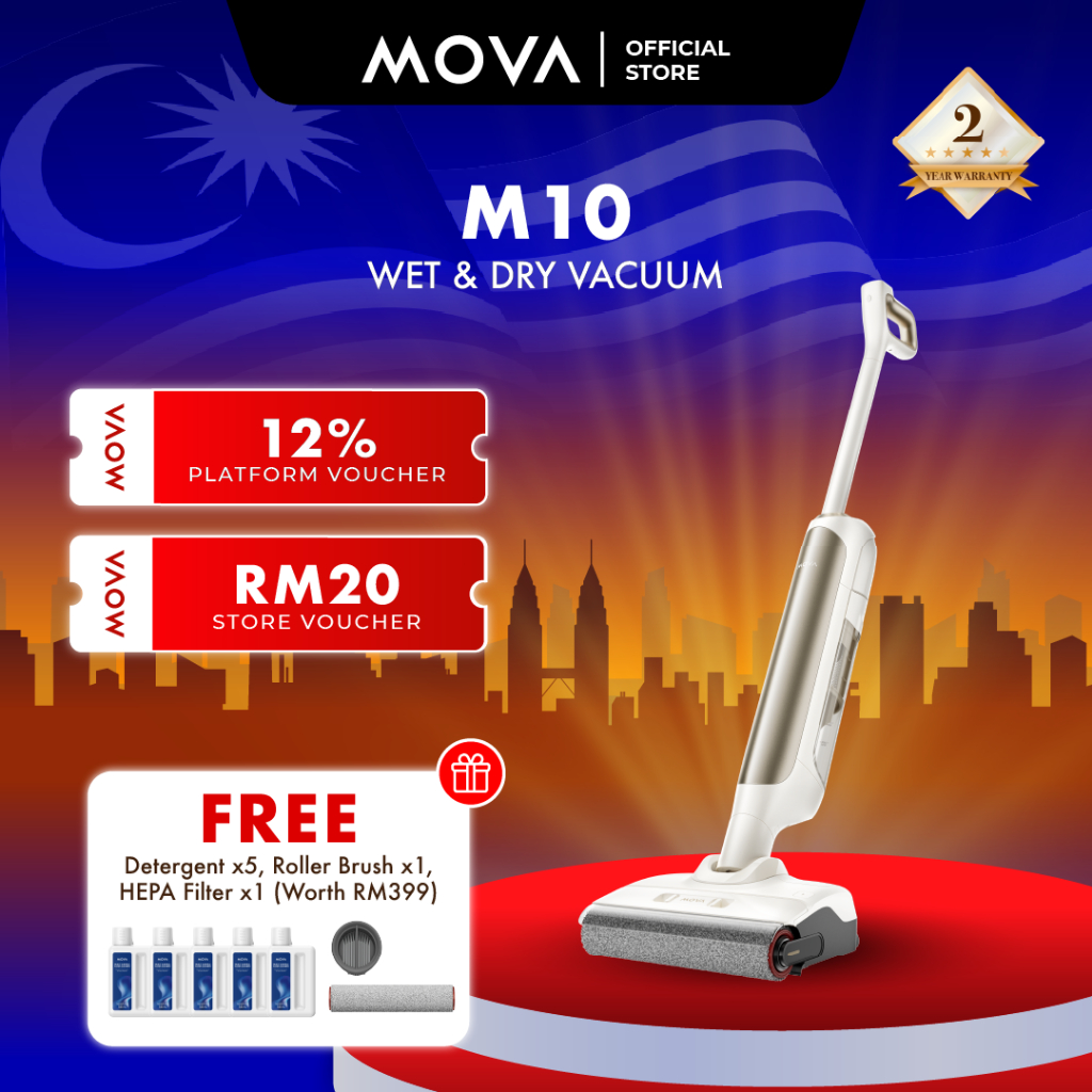 MOVA M10 Wet and Dry Floor Washer & Vacuum Cleaner | 75°C Hot Water ...