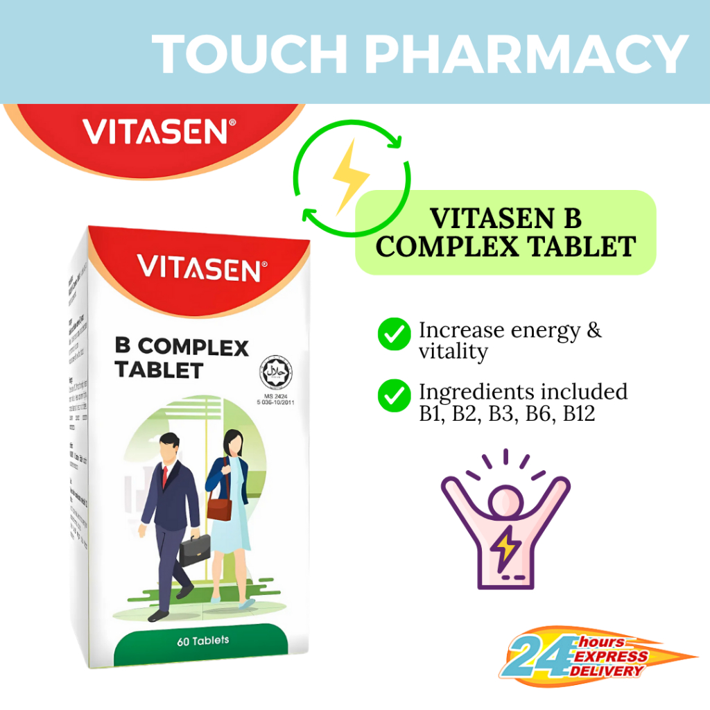 VITASEN B Complex Tablet 60's/BOX (For Energy & Performance) | Shopee ...