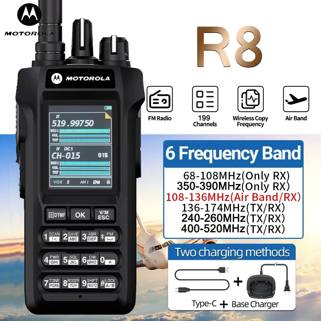 Motorola Walkie talkie R-8 long range two way radio 30KM high-capacity ...