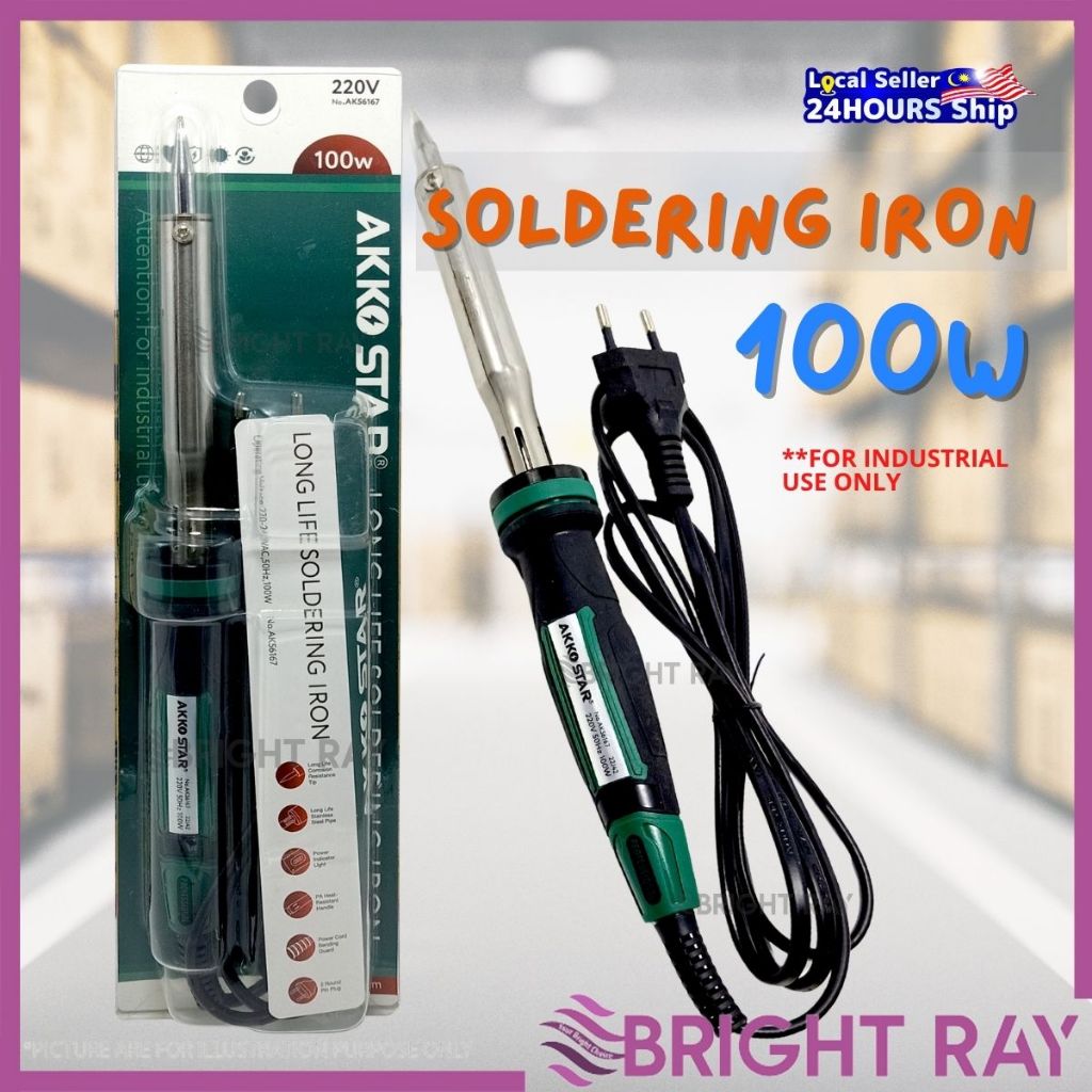 100W HeavyDuty Soldering Iron Pateri Timah Welding Electronic Soldering ...