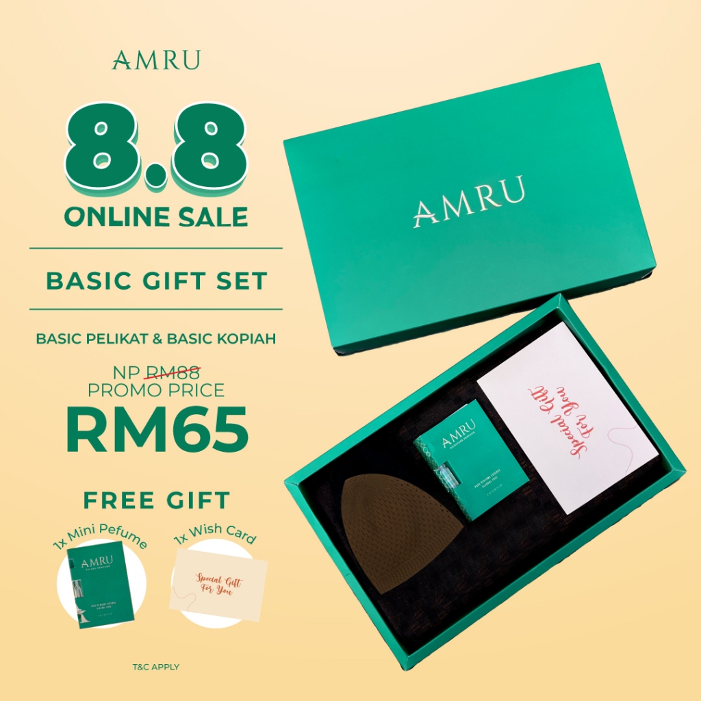 AMRU Basic Gift Set (Basic Pelikat II + Basic Kopiah) Hadiah Istimewa Ayah Suami Birthday with ...