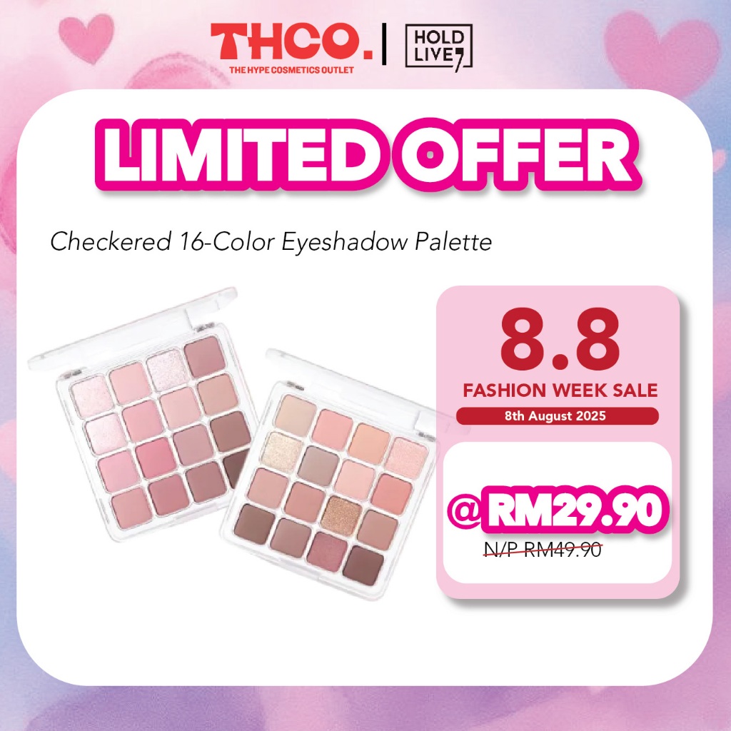 HOLD LIVE Checkered 16-Color Eyeshadow Palette Holdlive 落日魔法方格16 ...
