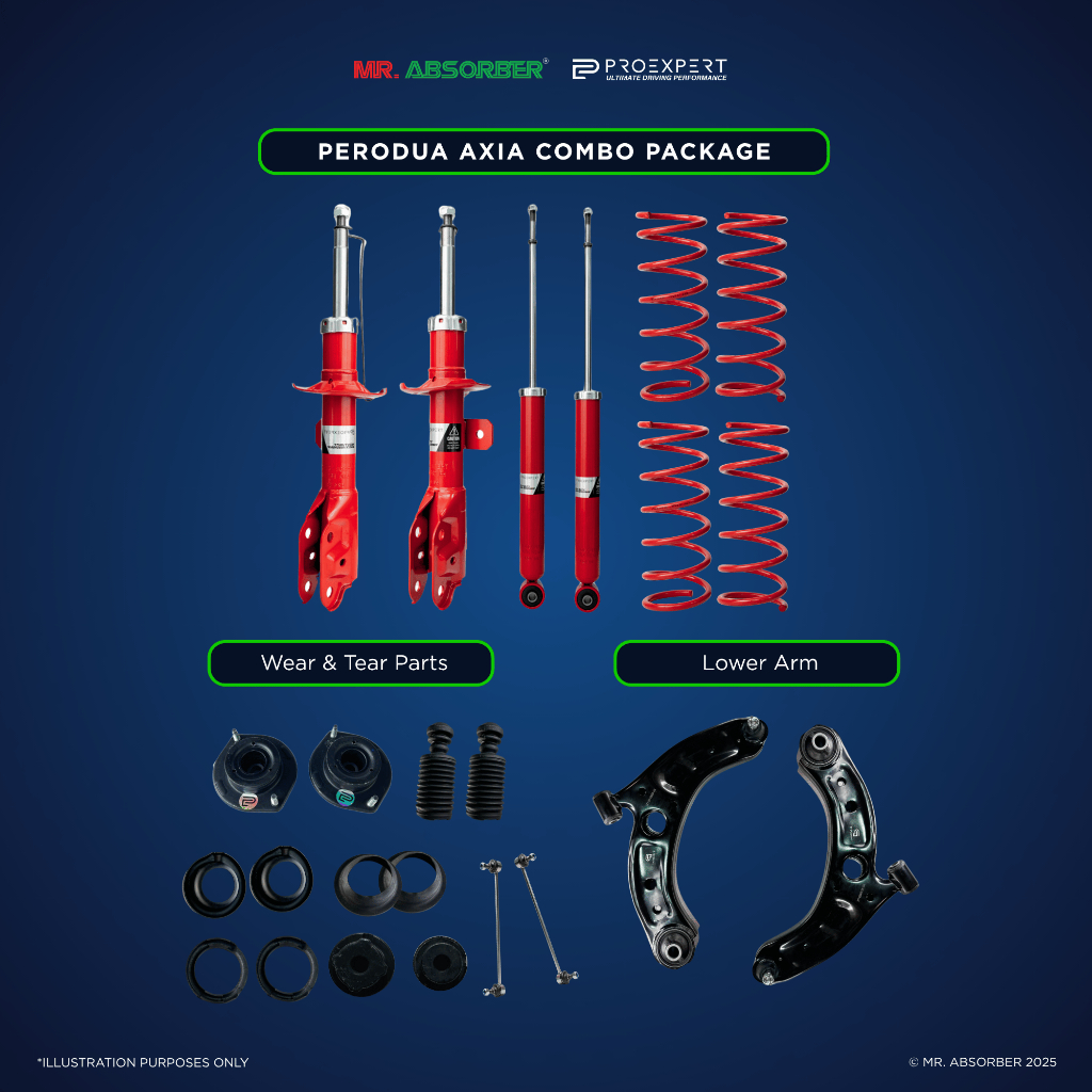 Perodua Axia / Bezza Combo Proexpert Absorber Spring Sport Lower Arm ...