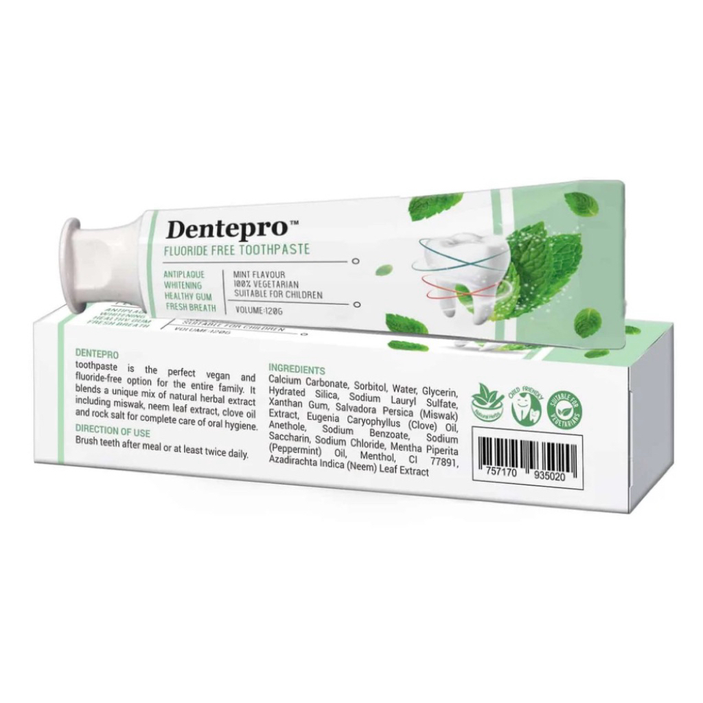 DENTEPRO Fluoride Free Toothpaste (120g) | Shopee Malaysia