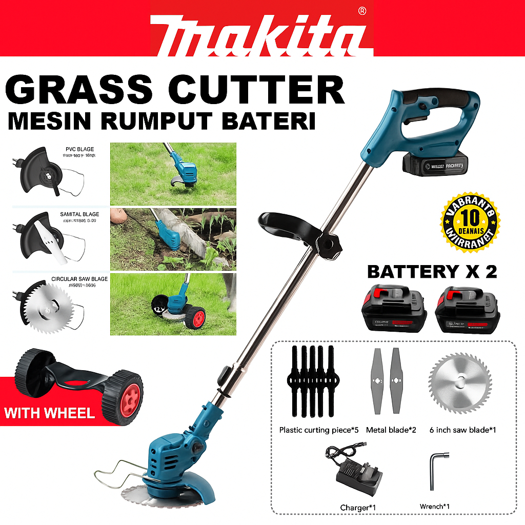 Makita Mesin Rumput Bateri Cordless Grass Cutter Mesin Potong Rumput ...