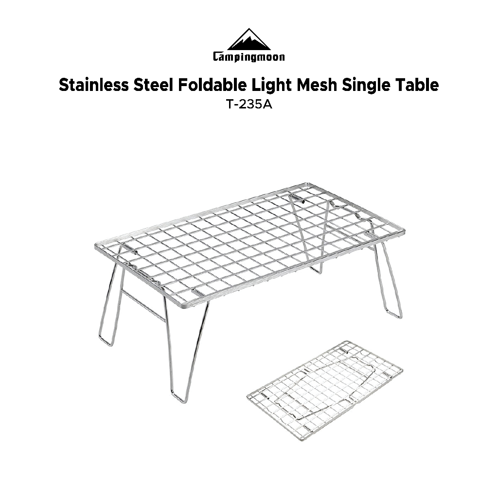 CAMPINGMOON Stainless Steel Foldable Light Mesh Single Table T-235A | Shopee Malaysia