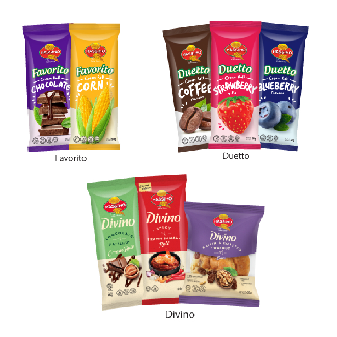 Massimo Cream Rolls Bread Assorted Flavors - Chocolate Coffee ...