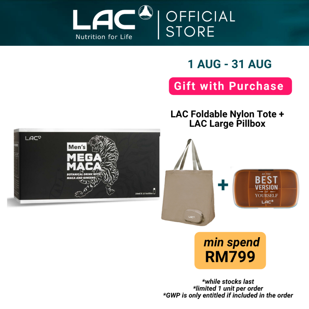 LAC Men's Mega Maca (30ml x 10 Bottles) [Exp Nov 2026] 01402640 | Shopee Malaysia