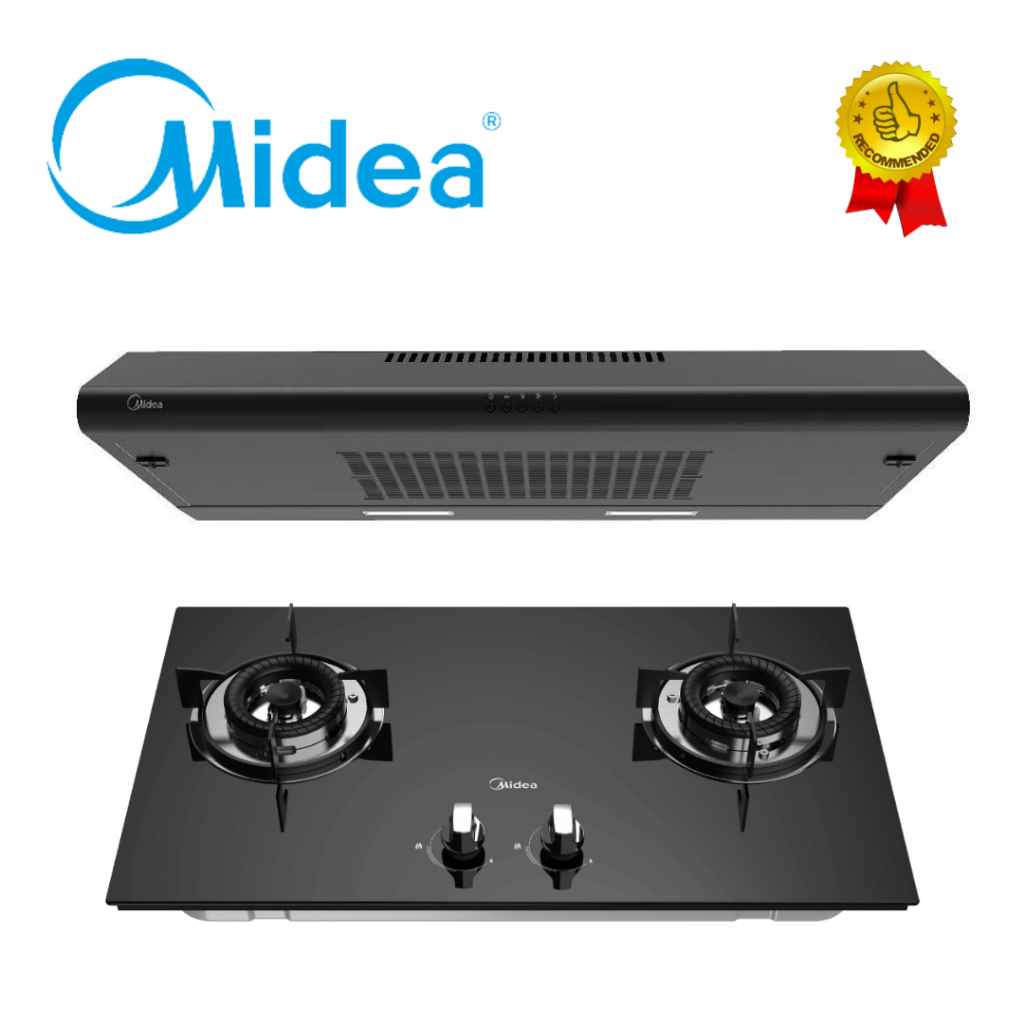 Midea Slim Cooker Hood + Built-In Hob MCH-90F49BK + MGH-76Q60B (With ...