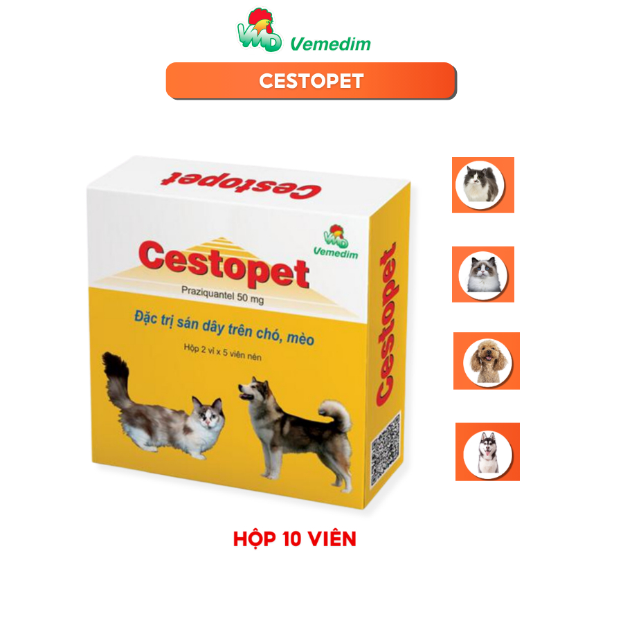 Vemedim Cestopet pills to prevent and remove tapeworms on dogs and cats ...