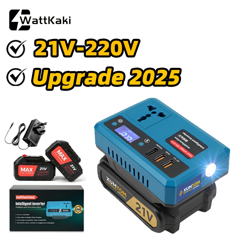 【COD】Portable Power Inverters 21v to 220v MT Battery 21V Lithium ...