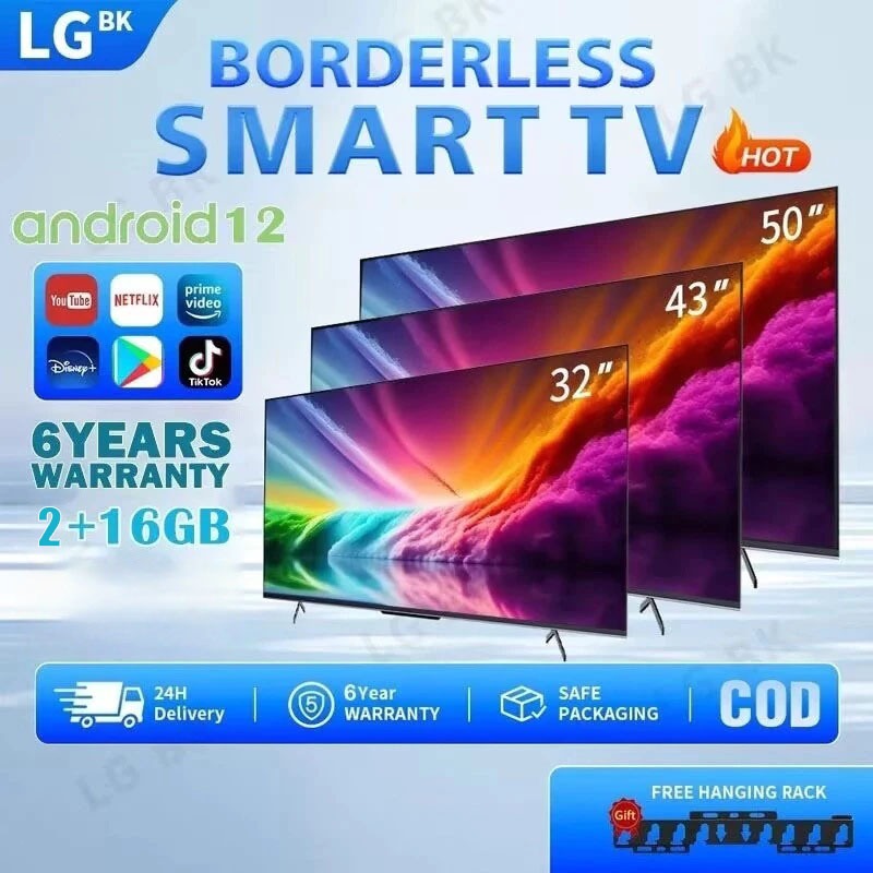 LGBK Smart TV Murah Android TV Pintar 智能电视机 FHD 32/43/50/55/65 inci 4K ...