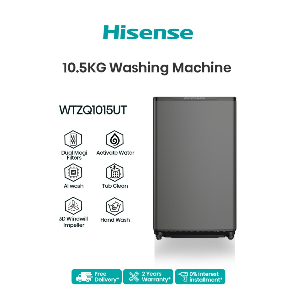 [FREE Installation] Hisense 10.5kg Top Load Washing Machine/ Activate ...