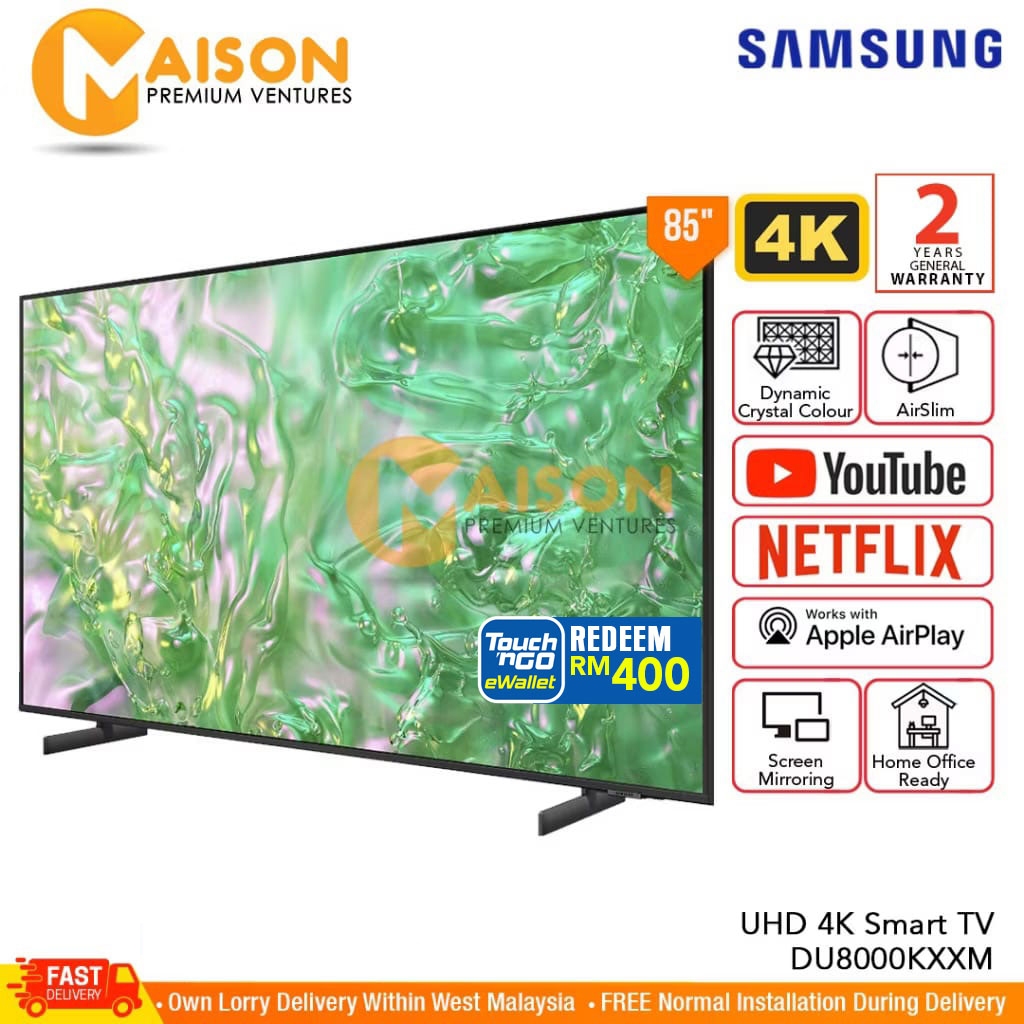 Samsung 85" Crystal UHD 4K Smart TV DU8000 | Shopee Malaysia