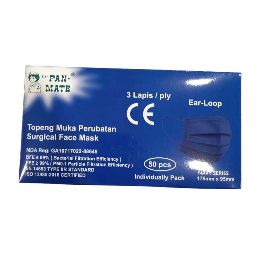 PAN-MATE SURGICAL FACE MASK 3PLY(NAVY SERIES) | Shopee Malaysia