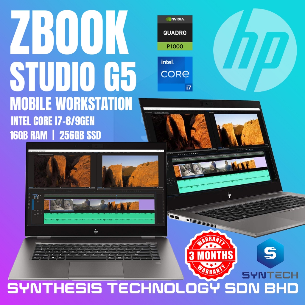 HP ZBOOK STUDIO G5 INTEL I7-8/9 GEN NVIDIA QUADRO P1000 8GB RAM + 256GB ...