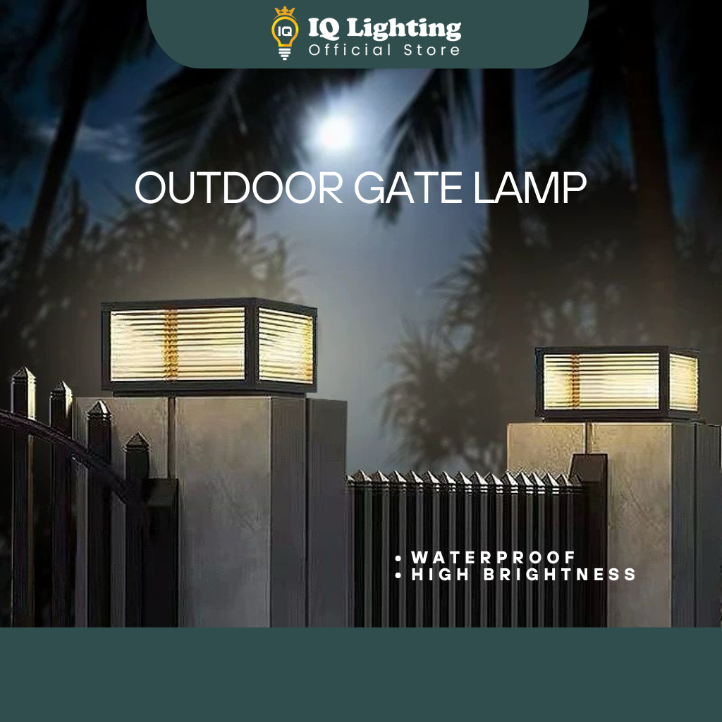 🔥NEW🔥 Modern Outdoor Gate Light Cube Gate Lamp Weatherproof Outdoor ...