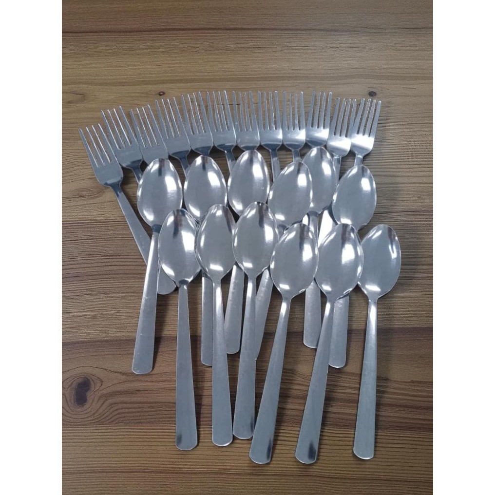 12 pcs High Quality Extra Thick Spoon and Fork Sudu Garpu Garfu Besi ...