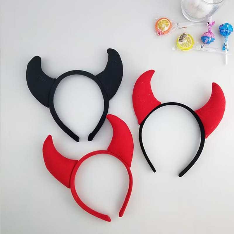 Devil Horn Hairband Headband Red Black Halloween | Shopee Malaysia
