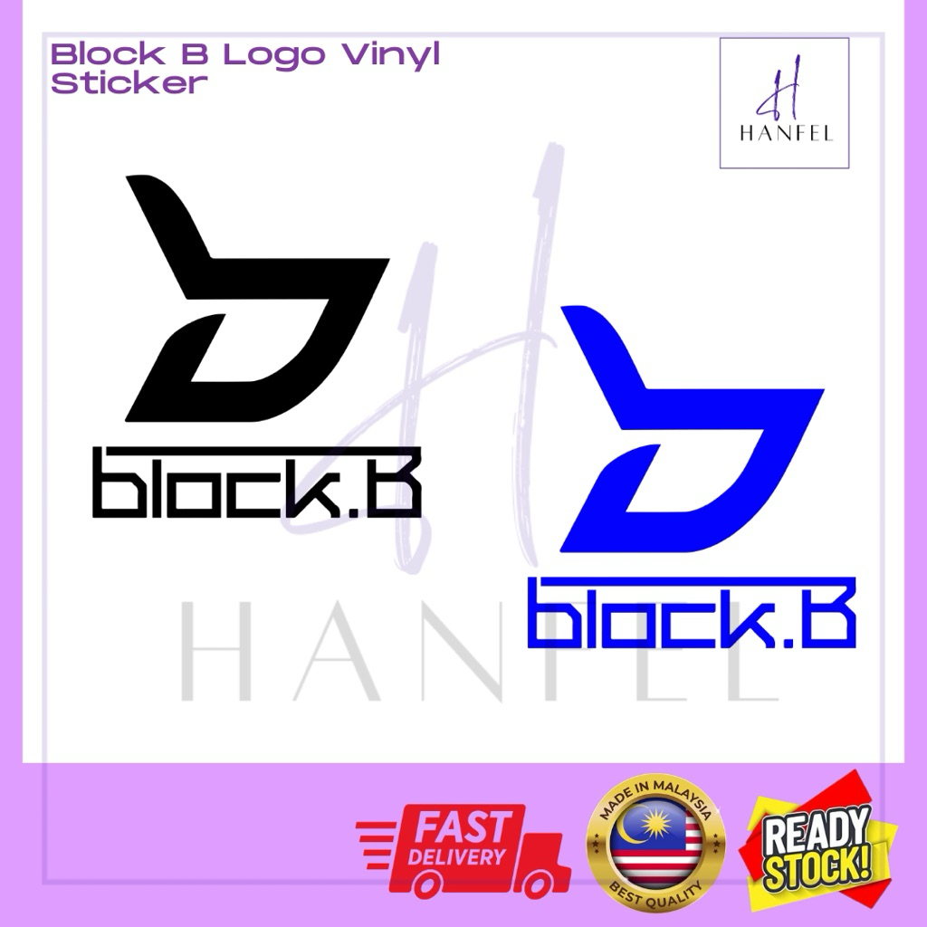 BLOCK B LOGO Kpop Boy Group Design vinyl Sticker ( Die-cut ) | Shopee ...