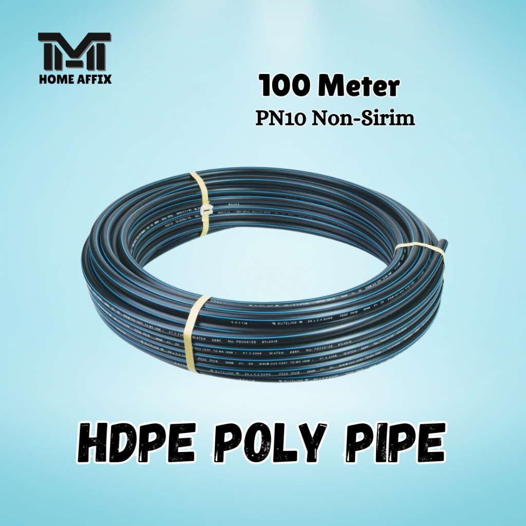 CS "NO SIRIM" 100m PN10 HDPE Poly Pipe Poly Paip Tebal/Poly Pipe High ...