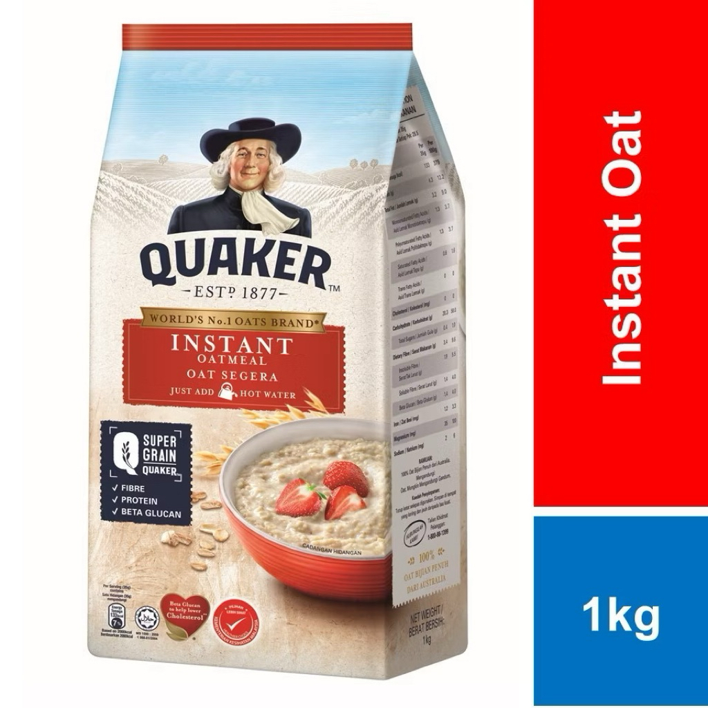 QUAKER Quick Cook/Instant Oatmeal 800g / 1kg | Shopee Malaysia
