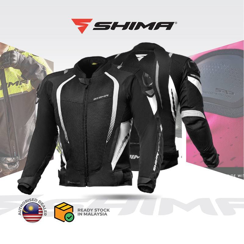SHIMA MESH PRO Motorcycle Jacket - Black/White | Shopee Malaysia