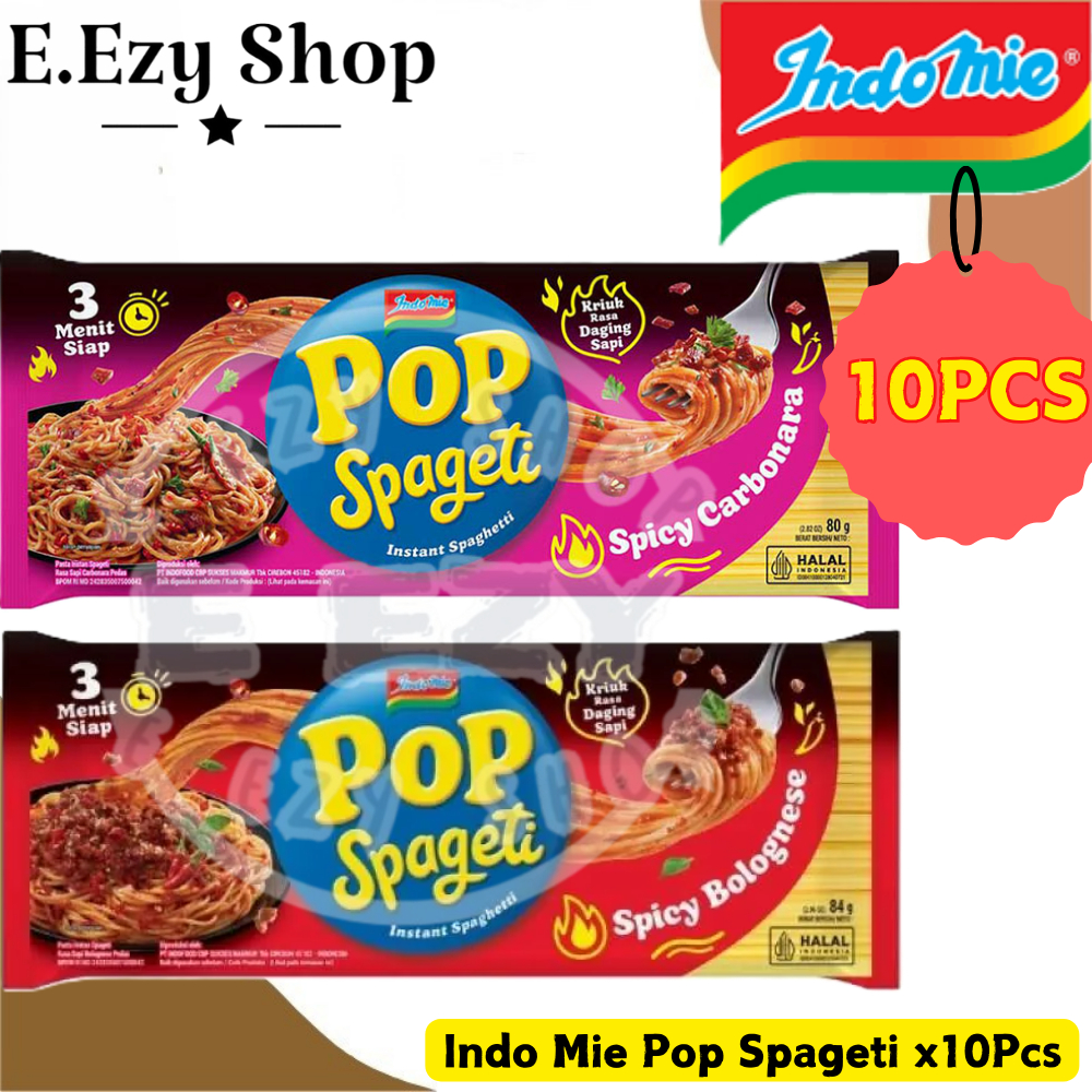 IndoMie Pop Spaghetti Spicy Carbonara 80g & Bolognese 84G / Instant ...