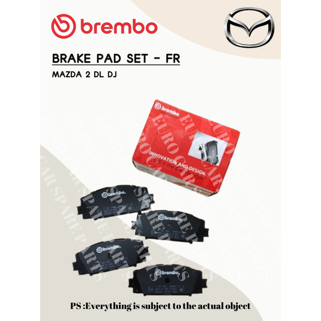 (BREMBO) BRAKE PAD FRONT (MAZDA 2 DL DJ) | Shopee Malaysia