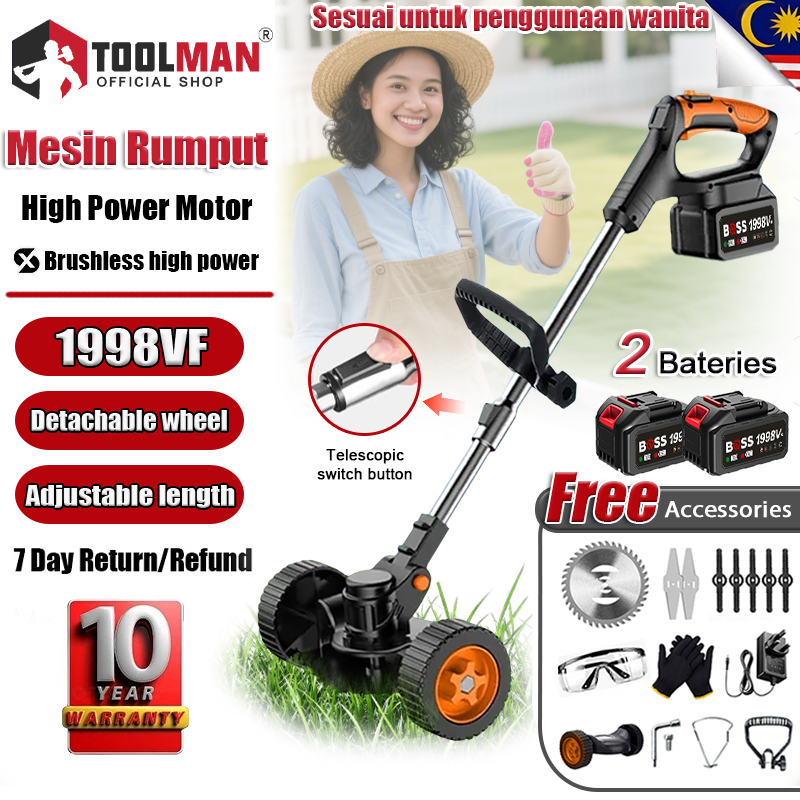 【Free Gift】1998VF Mesin Rumput Bateri Cordless Grass Cutter Portable ...