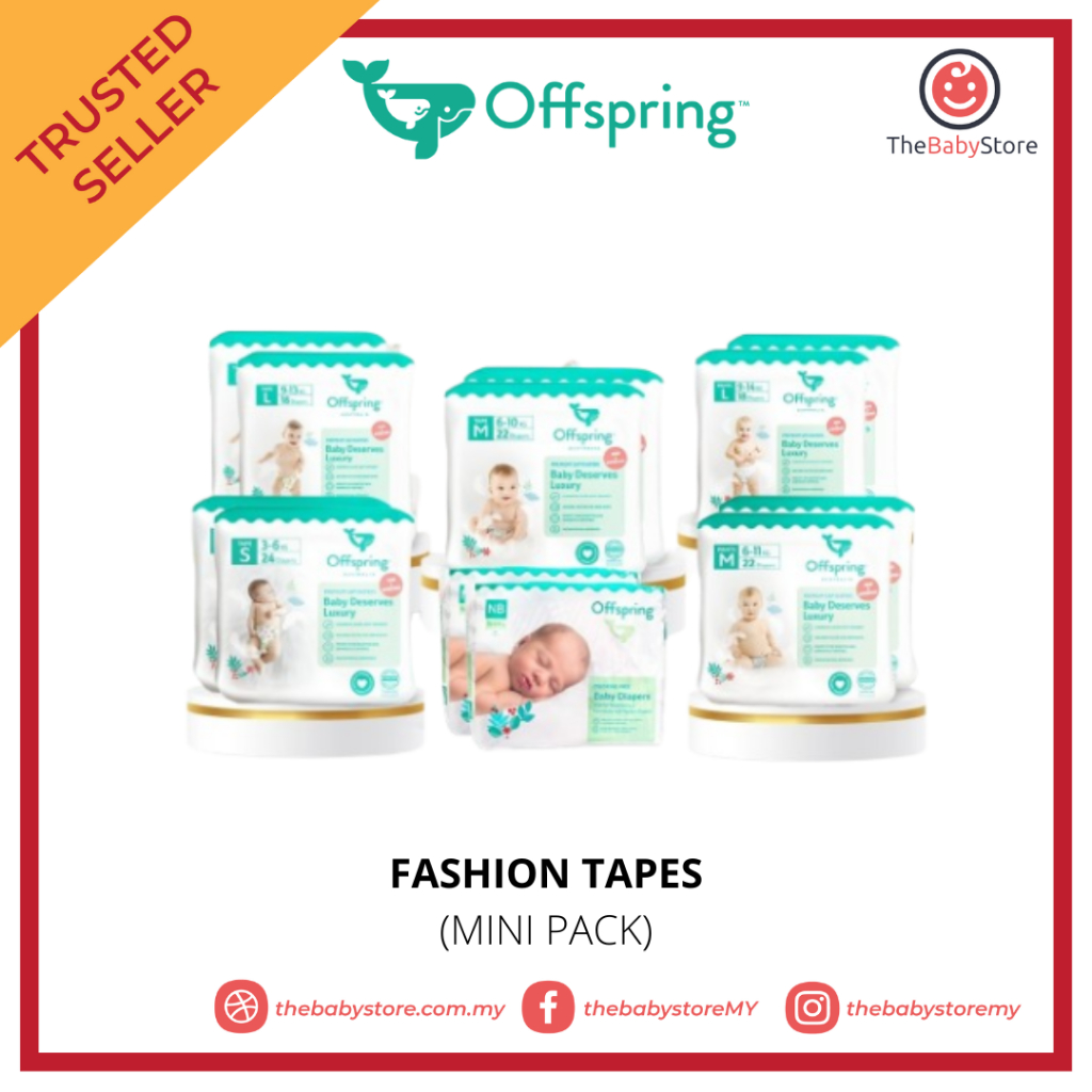 Offspring Fashion Diapers - Mini Pack (Pants/Tape) | Shopee Malaysia