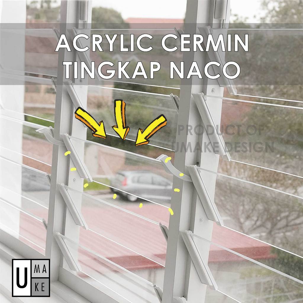 Naco window glass (acrylic material) cermin tingkap naco ( acryllic ...