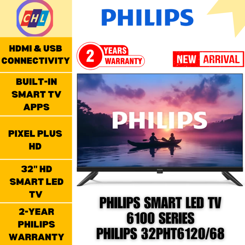 Philips Smart LED TV 32PHT6120/68 (6100 Series) | Shopee Malaysia