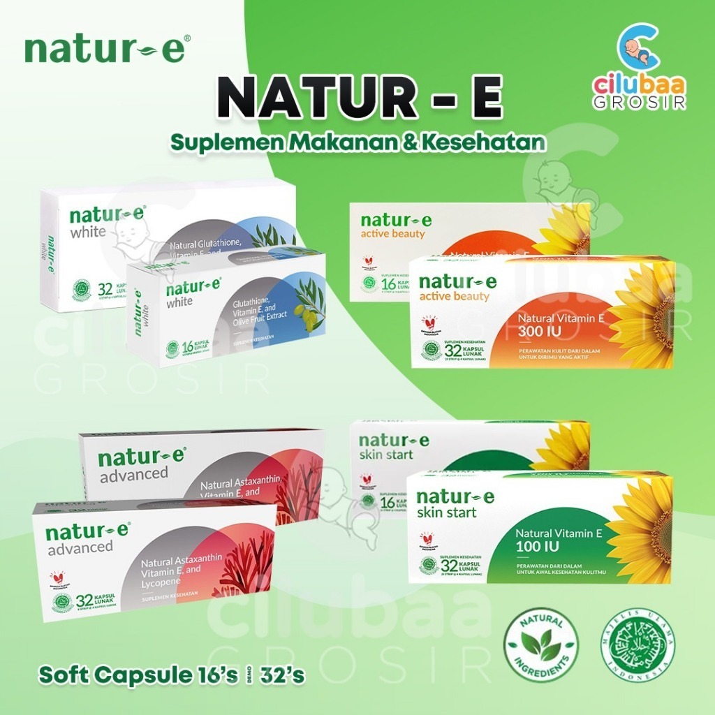 NATUR-E Capsule Suplemen Makanan 100IU || 300IU || Advanced || White ...