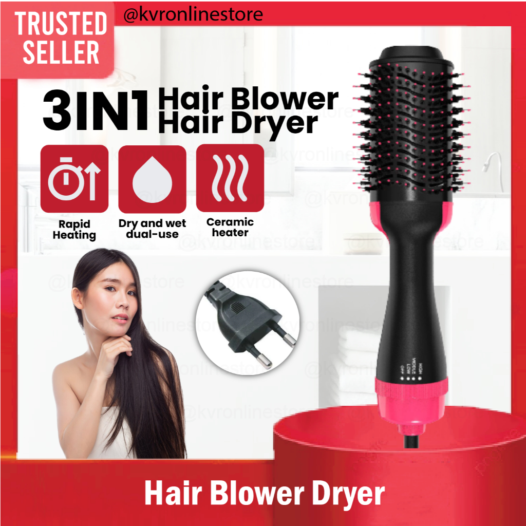 3 in 1 Hair Dryer Brush Blower Pengering Rambut Styling Volumizer 3 ...