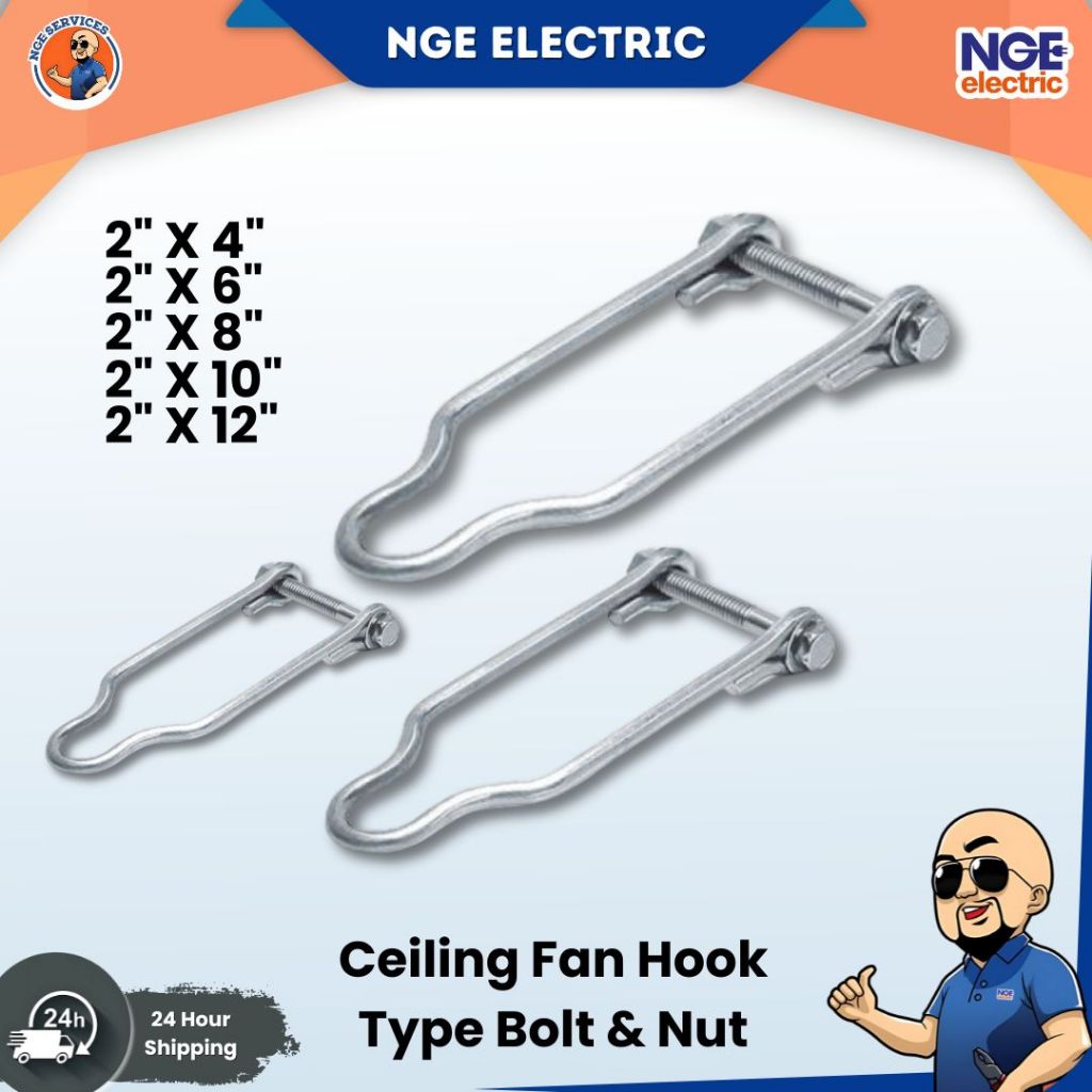 FAN| Fan Hook Bolt & Nut pelbagai saiz KIPAS SILING HOOK | Shopee Malaysia
