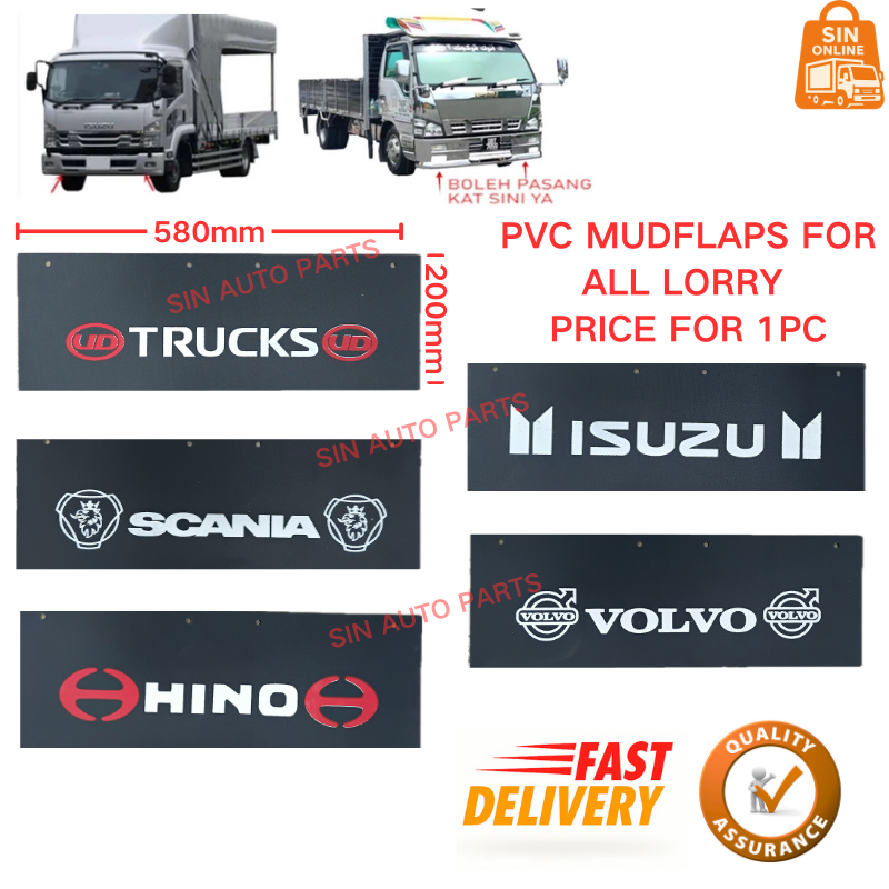 PVC MUDFLAPS FOR ALL LORRY ISUZU HINO NISSAN UD VOLVO SCANIA TRUCK ...